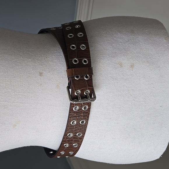 All Saints | Accessories | New All Saints Double Prong Eyelet Leather Belt Brown | Poshmark